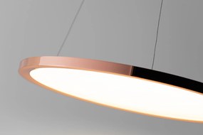 Stilnovo 8619 Hinomaru, červenozlaté závěsné kruhové LED svítidlo, 42W LED 3000K stmívatelné, prům. 67cm