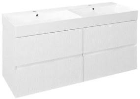 Sapho Filena Dvojumyvadlová skříňka 118x51,5x43cm, bílá, FID1212B
