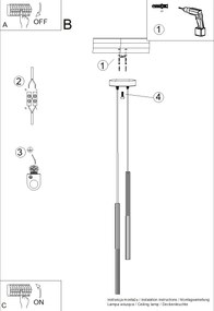 Závěsné svítidlo Arche, 2x černé kovové stínítko,