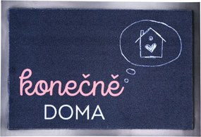 Mercury Flooring, Rohožka Konečně DOMA 40x60 cm, 40x60, modrá