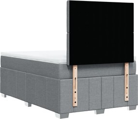 Box spring postel s matrací světle šedá 120x190 cm textil 3291621