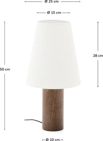 Bílá/v tmavě přírodní barvě stolní lampa s textilním stínidlem (výška 49,5 cm) Marga – Kave Home