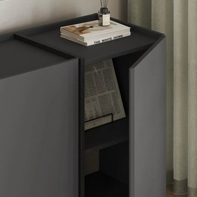 Antracitová komoda s dírou na kabely 180x80x45 cm Dorma – Kalune Design