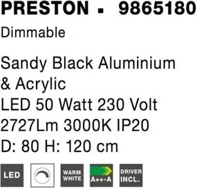 Závěsné LED svítidlo NOVA LUCE PRESTON 50W 3000K 9865180