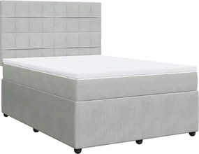 Box spring postel s matrací světle šedá 160x200 cm samet 3294682