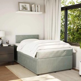 Box spring postel s matrací světle šedá 120x190 cm samet 3289980
