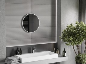 Mexen Loft, kulaté koupelnové zrcadlo 40 cm, barva rámu bílá, 9850-040-040-000-20