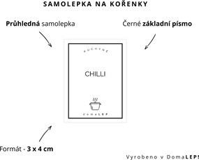 CHILLI - Samolepka na kořenky 3 x 4 cm - DomaLEP varianta: BÍLÁ - tučné písmo