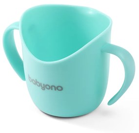 BABYONO Hrnek ergonomický s oušky 120 ml mint 6m+