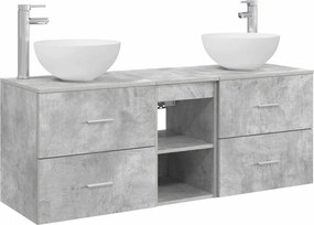 Sada koupelnových skříněk 3 ks Betonově šedá 3405806