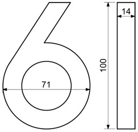 Richter Czech Hliníkové „3D“ číslo Richter s broušeným povrchem (0 - 9) Varianta: 9