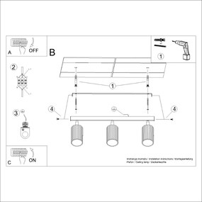 Sollux Lighting Stropní svítidlo KARBON 3L zlaté