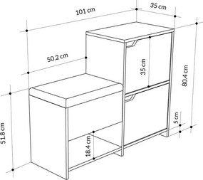 Botník Haven Oak and Anthracite