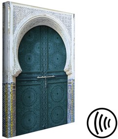Obraz Marocké tyrkysové dveře - fotografie etnické architektury