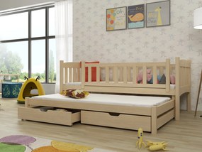 Dětská postel 90 cm Amalia (s roštem a úl. prostorem) (borovice). 1013048