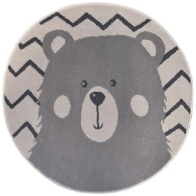 Šedý dětský koberec ø 100 cm Bear – Hanse Home