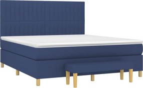 Box spring postel s matrací modrá 160x200 cm textil 3137331
