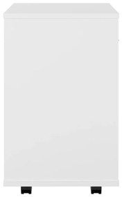 Skříňka na kolečkách bílá 46 x 36 x 59 cm dřevotříska - Default Title