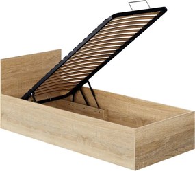 Postel 90x200 s kovovým roštem a úložným prostorem, dub sonoma, DOLI Kondela 0000398679