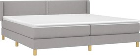 Box spring postel s matrací světle šedá 200 x 200 cm textil 3130217