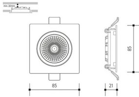 Podhledové LED svítidlo Panlux VP COB 6W 3000K bílá PN14100054
