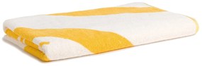 Plážová osuška s květinou BEACH 80 x 200 cm, bílo-žlutá