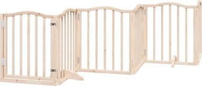 Zábrana pro psy s dvířky skládací 12 panelů 600 cm topol 3155586
