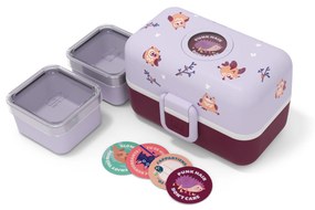 Monbento Dětský svačinový box Tresor purple Owly 800 ml