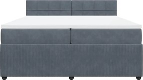 Box spring postel s matrací tmavě šedá 200x200 cm samet 3290131