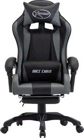 vidaXL Herní židle s podnožkou umělá kůže [287990] Barva: Modrá a černá