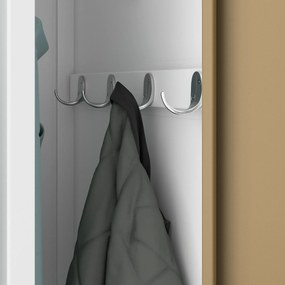 Zaměstnanecká skříňka čtyřkomorová bílá/ořech, 800x1800x500 mm: KACPER Eco Design