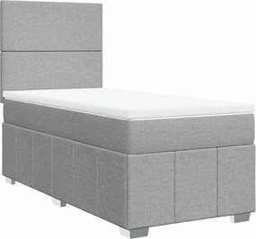 Box spring postel s matrací světle šedá 80 x 200 cm textil 3293788