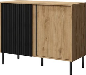 FALCO Komoda Michel R4 2d dub/černé lamely