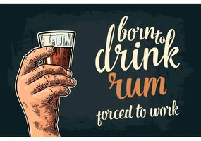 Cedule Born To Drink Rum – Porced To Work