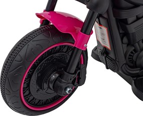 Ramiz Elektrická motorka Chopper FASTER pro děti růžová + FM rádio + audio panel + LED