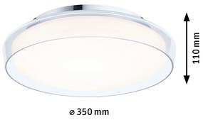 Paulmann 71075 Luena, koupelnové stropní svítidlo LED 16,5W 3000K, sklo/chrom, průměr 35cm, IP44