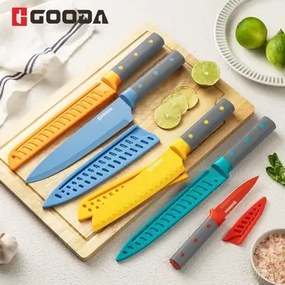 Gooda 10-dílná sada kuchyňských nožů barevná