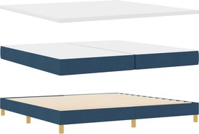 Postel s boxspringem s polštářem Modrá 200 x 200 cm textil 3339027