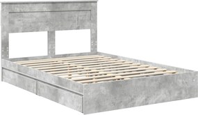 Postel s úložným prostorem s čelo Betonově šedá 150 x 200 cm 3409905