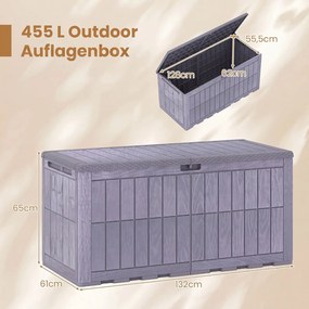 Costway Úložný box odolný proti povětrnostním vlivům 455 L venkovní úložný box