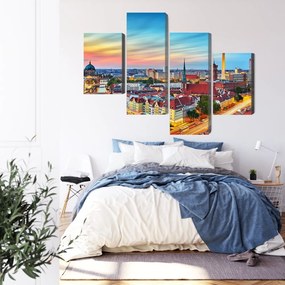 Vícedílný obraz Barevné Nebe A Panorama Berlína Nedostatek Nedostatek Plátno Canvas 160x100