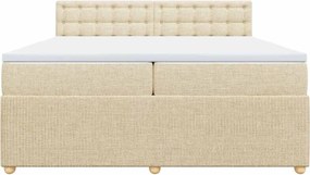 Box spring postel s matrací krémová 200x200 cm textil 3289882
