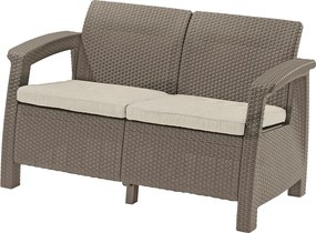 KETER Zahradní pohovka Allibert Corfu Love Seat 128 x 70 x 79cm - cappuccino / krémová