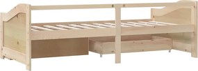 3místná válenda se zásuvkami masivní borovice 90 x 200 cm 322169