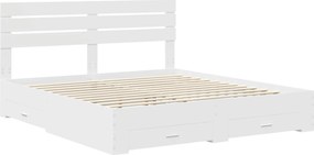 Rám postele se zásuvkou Bílá 180 x 200 cm Kompozitní dřevo 3411614
