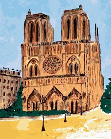zuty zuty - malování podle čísel - notre dame v paříži za jasného dne, 40x50 cm, plátno