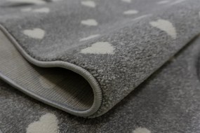 BE Dětský koberec Smart Kids 22721 Grey - šedý obdélníkový, králík Rozměr: 120x180 cm