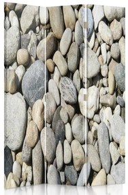 Ozdobný paraván, Kameny na pláži - 110x170 cm, třídílný, obustranný paraván 360°