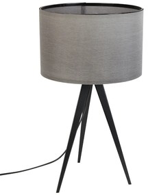 OnaDnes -20% Černá stolní lampa ZUIVER TRIPOD s šedým stínidlem