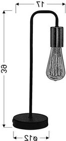 Černá stolní lampa Herpe pro žárovku 1x E27  - Candellux